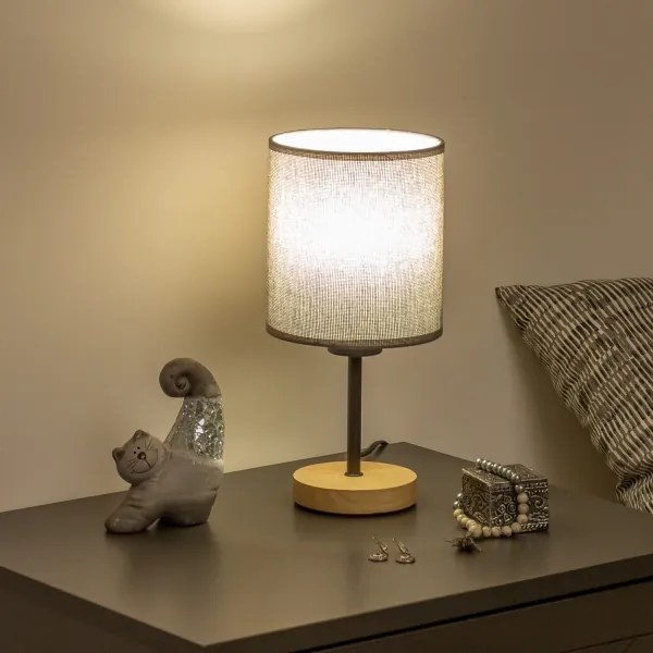 Brilagi - Stolní lampa NUBILA WOOD 1xE27/25W/230V dub/šedá