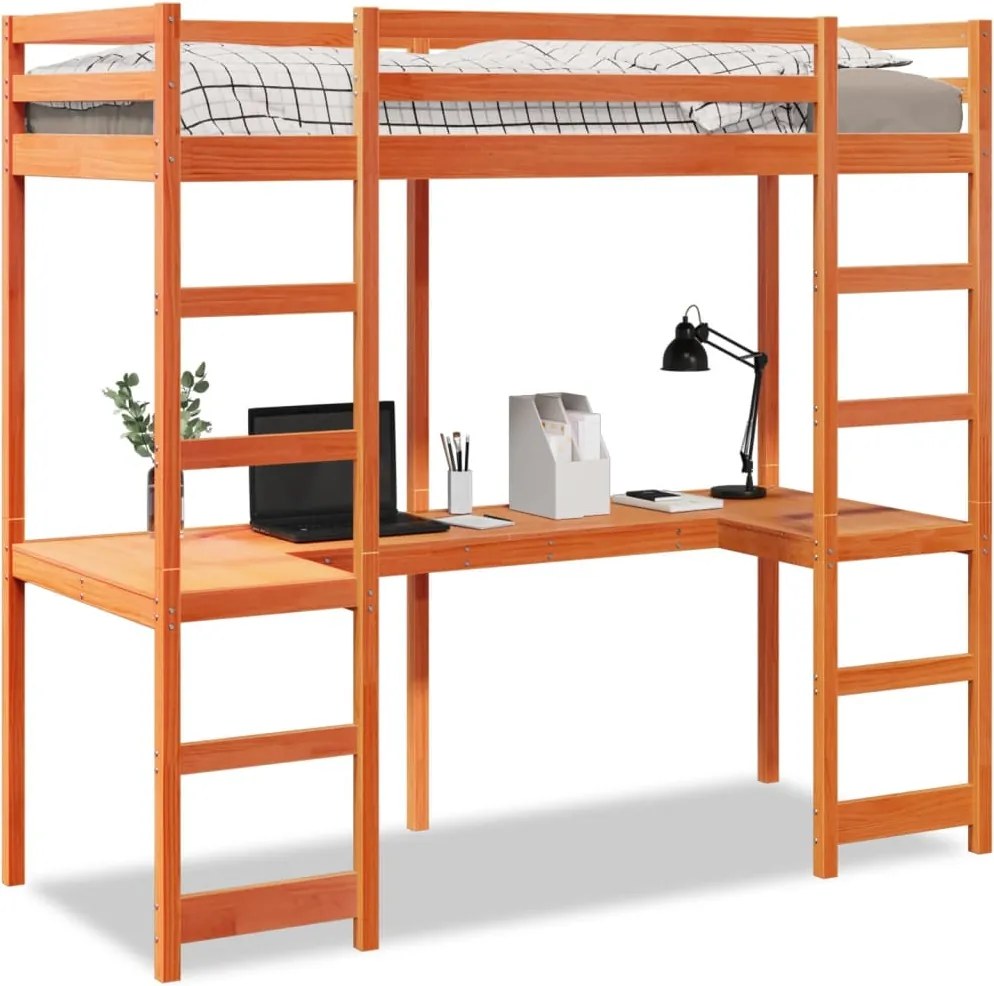 Patrová postel bez matrace voskově hnědá 75 x 190 cm borovice 3308576