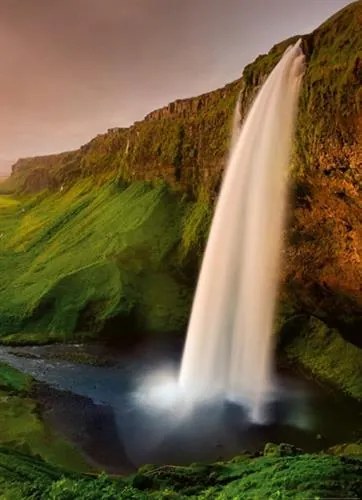 Vliesové fototapety, rozměr 184 x 254 cm, Islandský vodopád, W+G 5061-2V-1