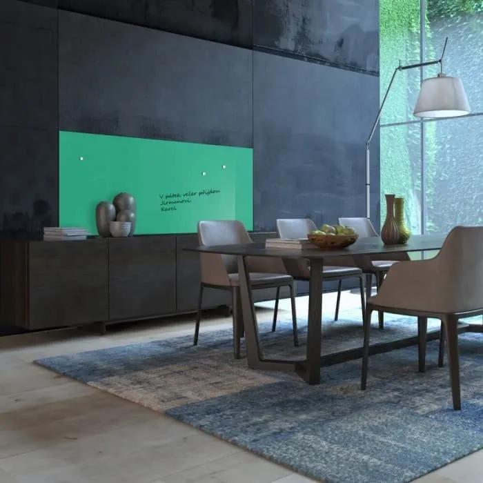 Zelená smaragdová skleněná pracovní a kancelářská tabule Smatab® - 120 × 180 cm