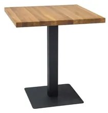 Stůl PURO 70x70 - přírodní dýha dub/ černá