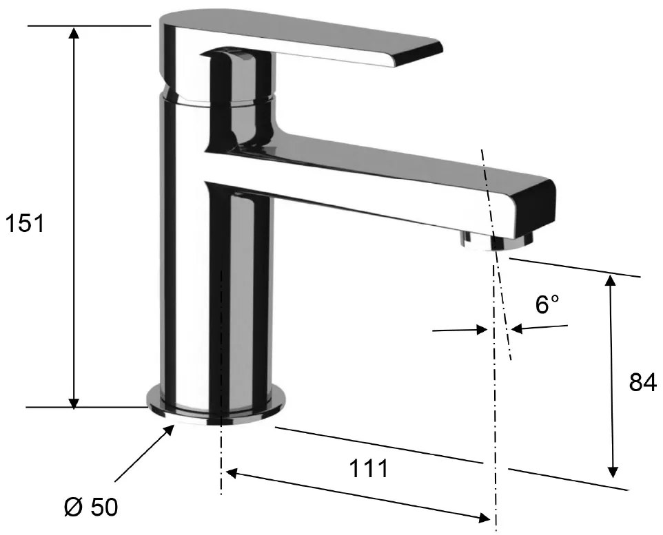 Sapho, KAI stojánková umyvadlová baterie bez výpusti, chrom, KA02