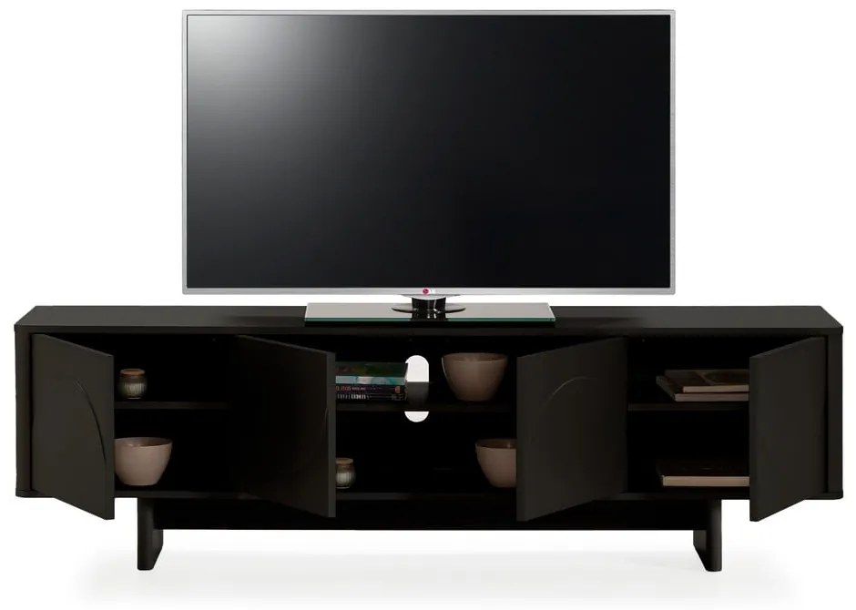 Černý TV stolek 180x55x40 cm Solei – MOME
