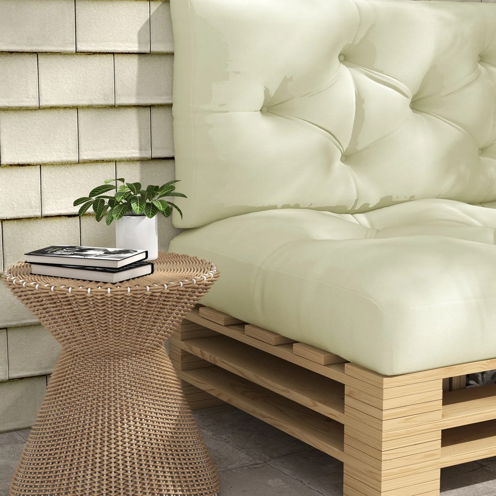 Outsunny Sada 2 sedacích a opěrných polštářů pro zahradní lavici, loveseat, 2-místnou paletovou pohovku Vysoký komfort rozměry 120D x 80Š x 12V cm Po…