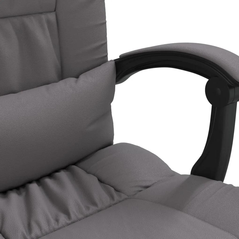 Polohovací kancelářská židle šedá umělá kůže - Default Title