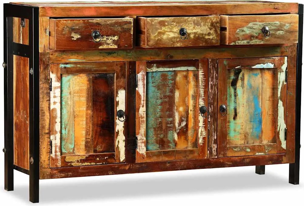Příborník masivní recyklované dřevo 120 x 35 x 76 cm 243984