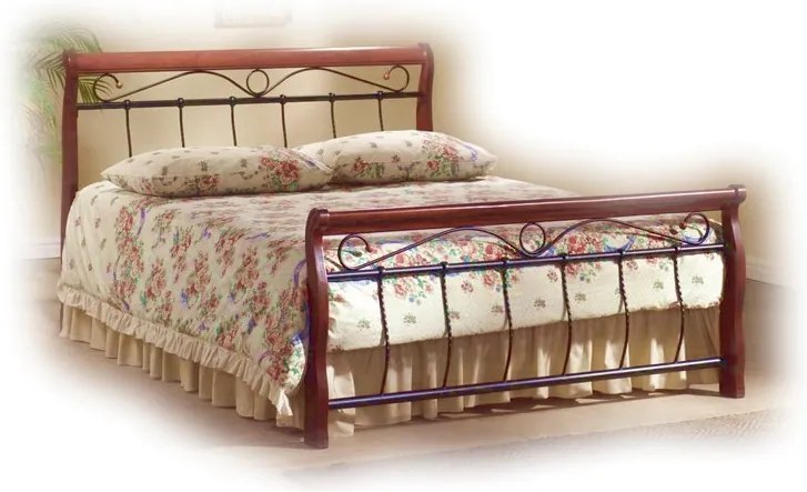Manželská postel dvoulůžko CS4013, dřevo-kov, 160x200, 180x200 KN nábytek, 160x200 cm