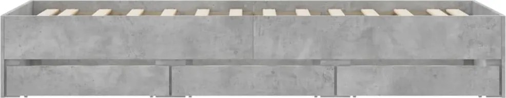 Rám postele se zásuvkami betonově šedý 90 x 190 cm kompozit 3207325