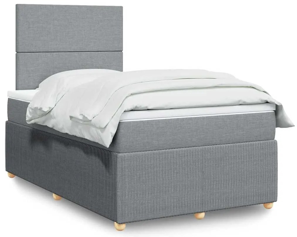 Box spring postel s matrací světle šedá 120 x 200 cm textil 3292016