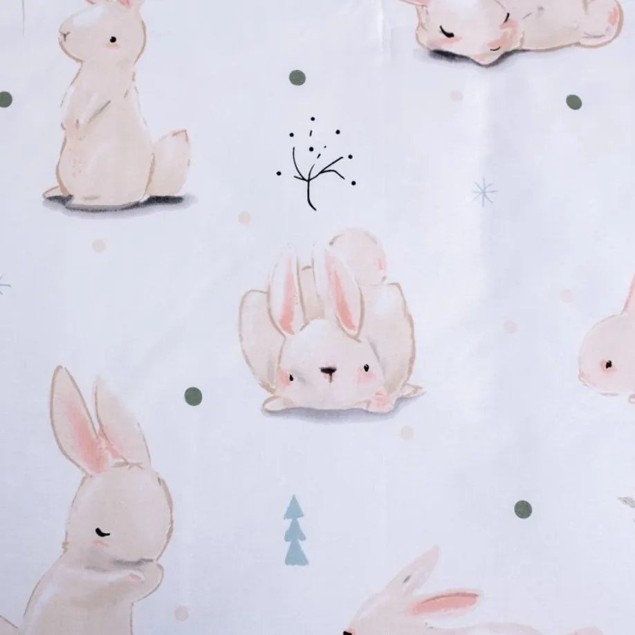 Bavlněné povlečení do postýlky BUNNIES bílé Rozměr povlečení: 40 x 60 cm | 100 x 135 cm