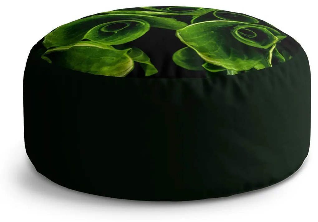 Sablio Taburet Circle Zelené listy: 38x48 cm