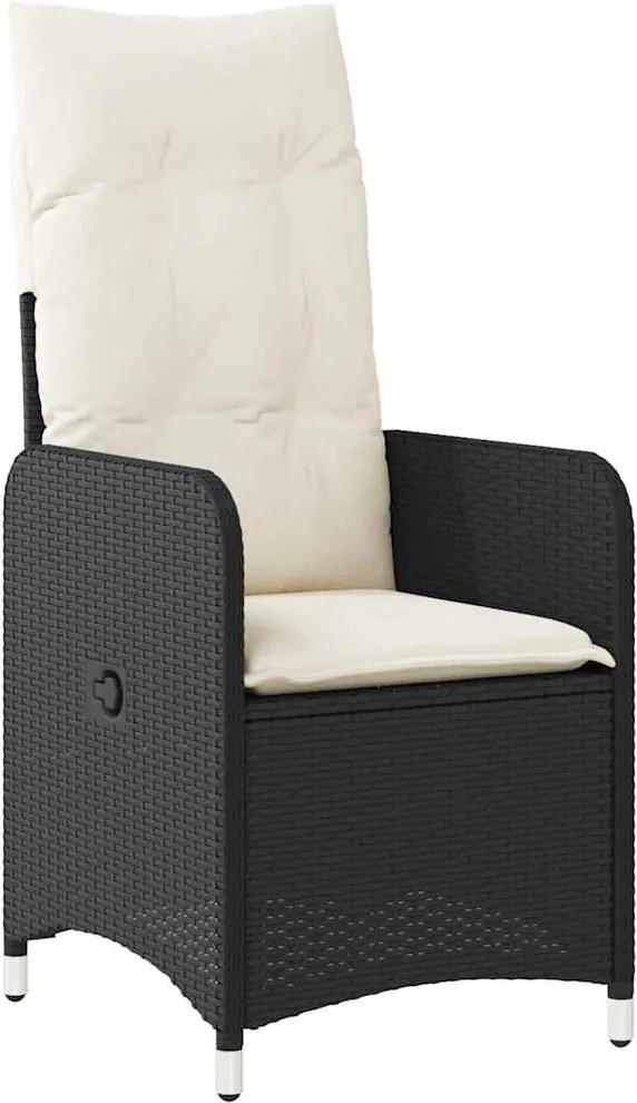 9dílný zahradní bistro set s poduškami černý polyratan 3276982