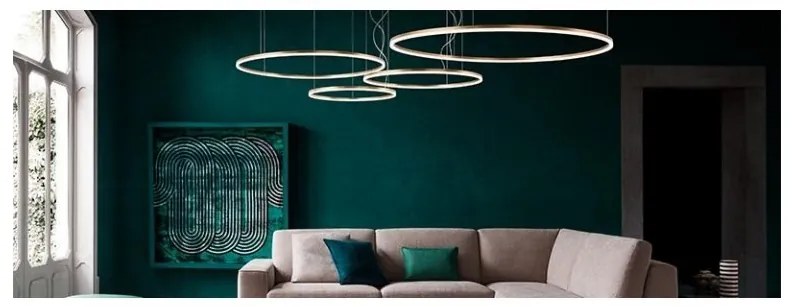 Redo Závěsné LED svítidlo ORBIT ø100/ø60 cm, 3000K, 2 kruhy Barva: Bílá, Stmívání, řízení: DALI