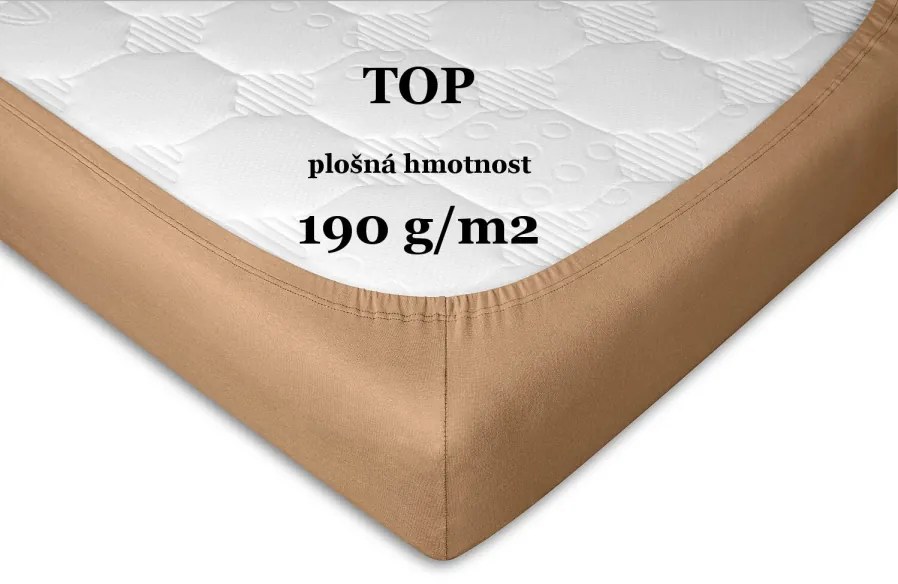 DADKA Jersey prostěradlo světle hnědé Rozměr 140x200x20