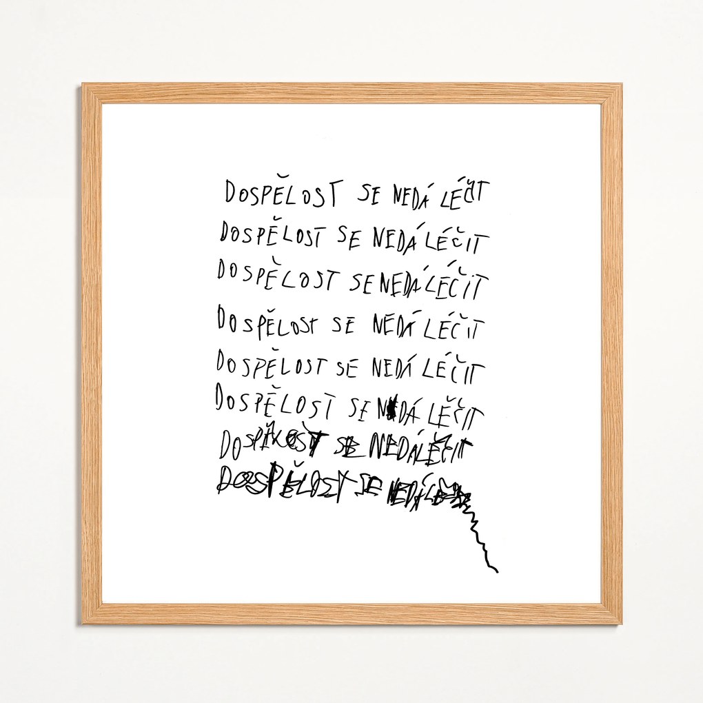 Honza Doležal / Zápisky umělce | Dospělost se nedá léčit Rám: Bílý, Velikost: 50 x 50 cm