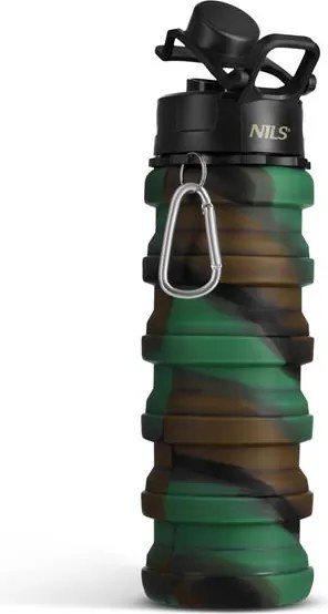 NC4106 ZELENÁ SILIKONOVÁ SKLÁDACÍ LÁHEV 500ML NILS CAMP