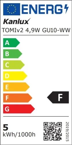 LED žárovka GU10 Kanlux 4,9W (40W) teplá bílá (3000K), reflektor 100° 34968