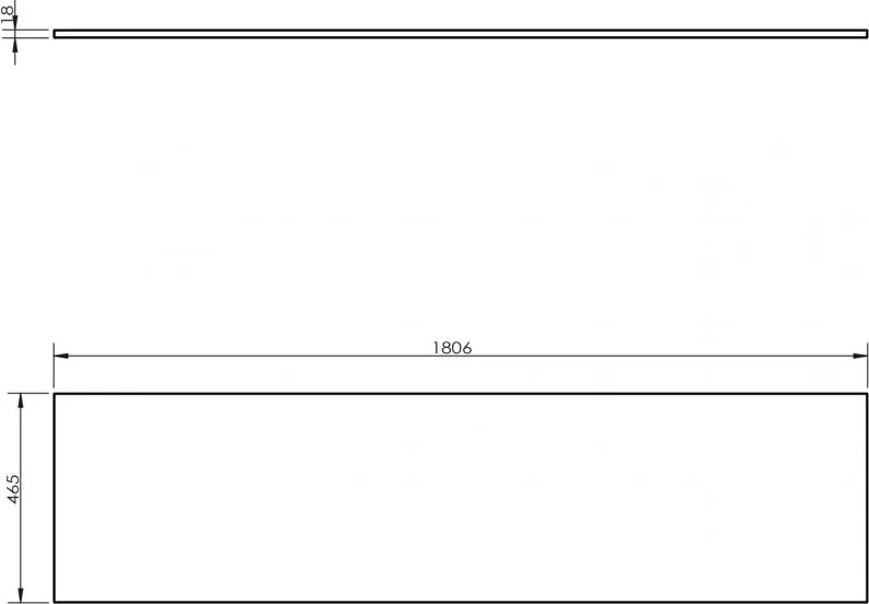 Mexen Uni, pracovní deska 180 cm, bílá lesklá, 91AXX-1804-464-18-00