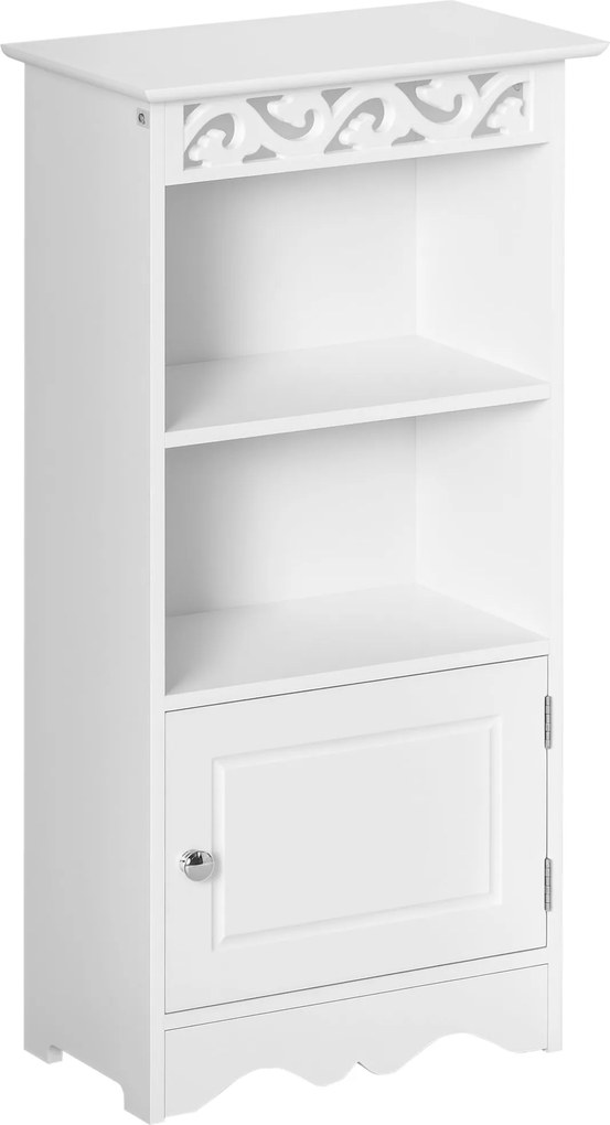 HOMCOM Podlahová skříň a skříň se 2 policemi a dveřmi v bílé MDF pro koupelnu 40Š x 23H x 80V cm | Aosom