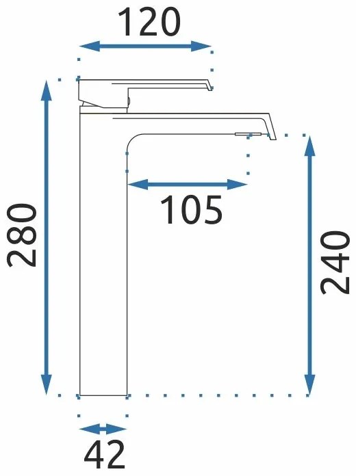 Rea Hass, vysoká umyvadlová baterie, chromová, REA-B6207