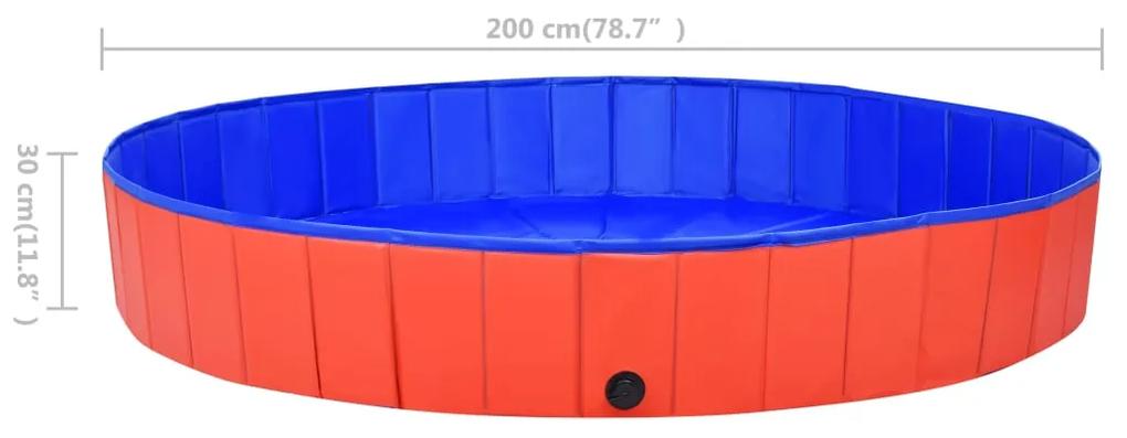 Skládací bazén pro psy červený 200 x 30 cm PVC - Default Title