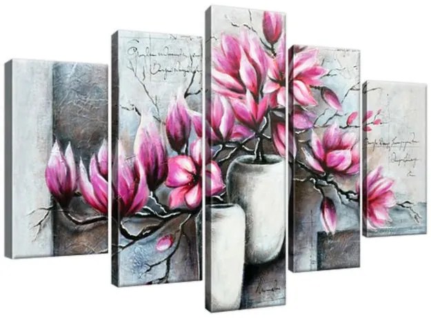 Obraz na plátně Růžové magnolie ve váze 100x63cm 3906A_5D