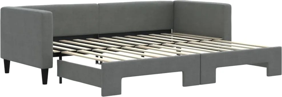 Válenda s přistýlkou tmavě šedá 80 x 200 cm textil 3196574