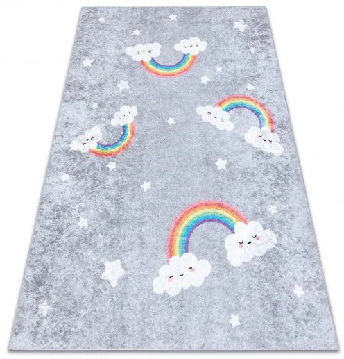 Dywany Łuszczów, Dětský kusový koberec Junior 52063.801 Rainbow grey, 80x150, šedá, dětský pokoj