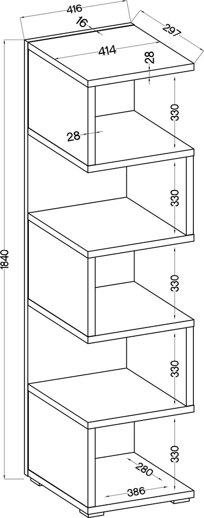 ADRK Furniture Regál MORTEN BS-MOT-S