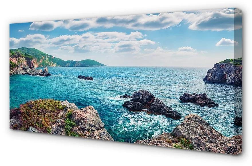 Obrazy na plátně Řecko Mořské hory 100x50 cm