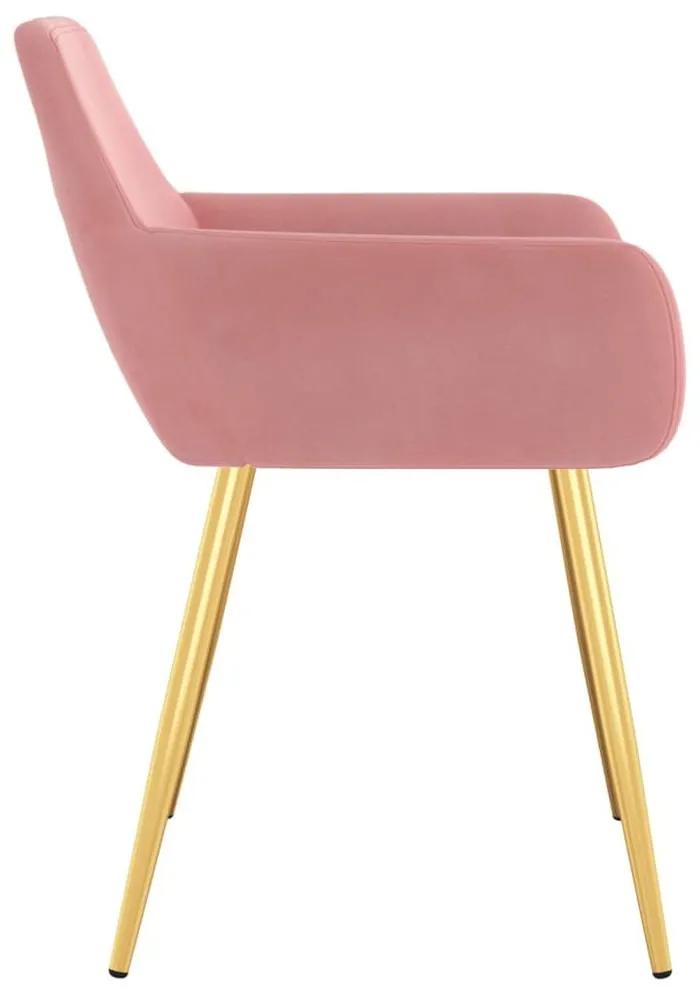 Petromila Jídelní židle 2 ks růžové samet