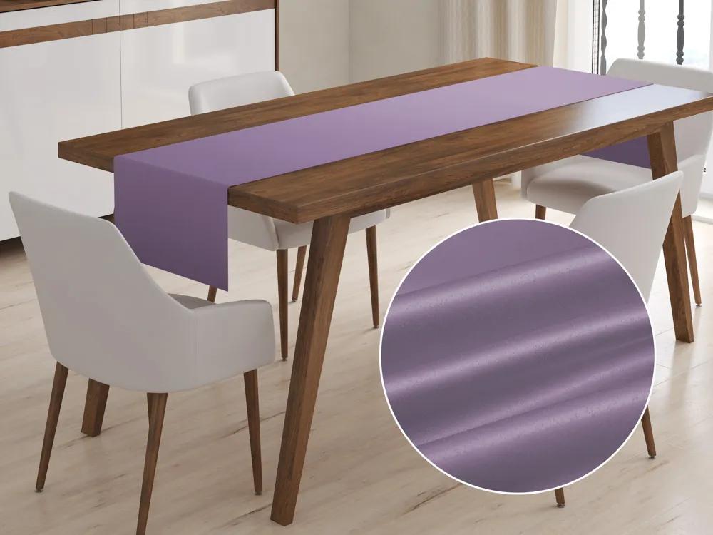 Biante Saténový běhoun na stůl polyesterový Satén LUX-L043 Fialová lila 35x180 cm