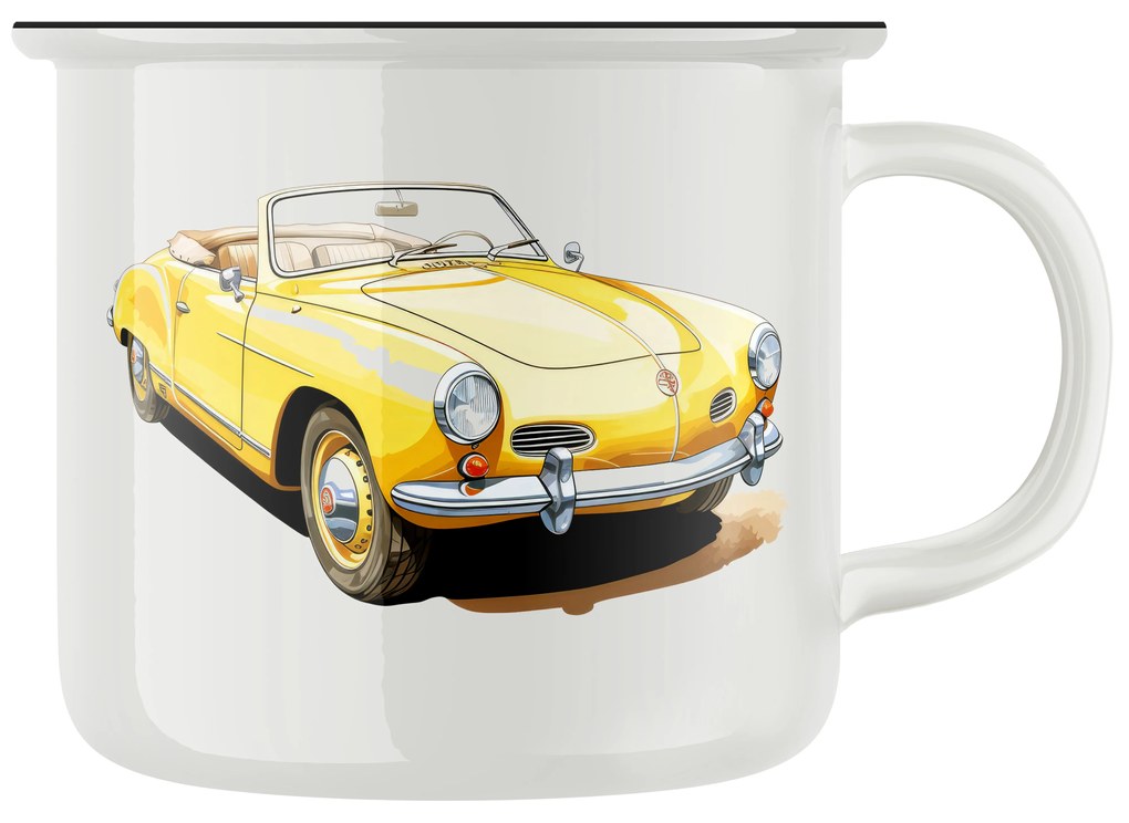 Mablo Keramický retro hrnek "Žluté auto" Hrnek: Keramický retro 400 ml