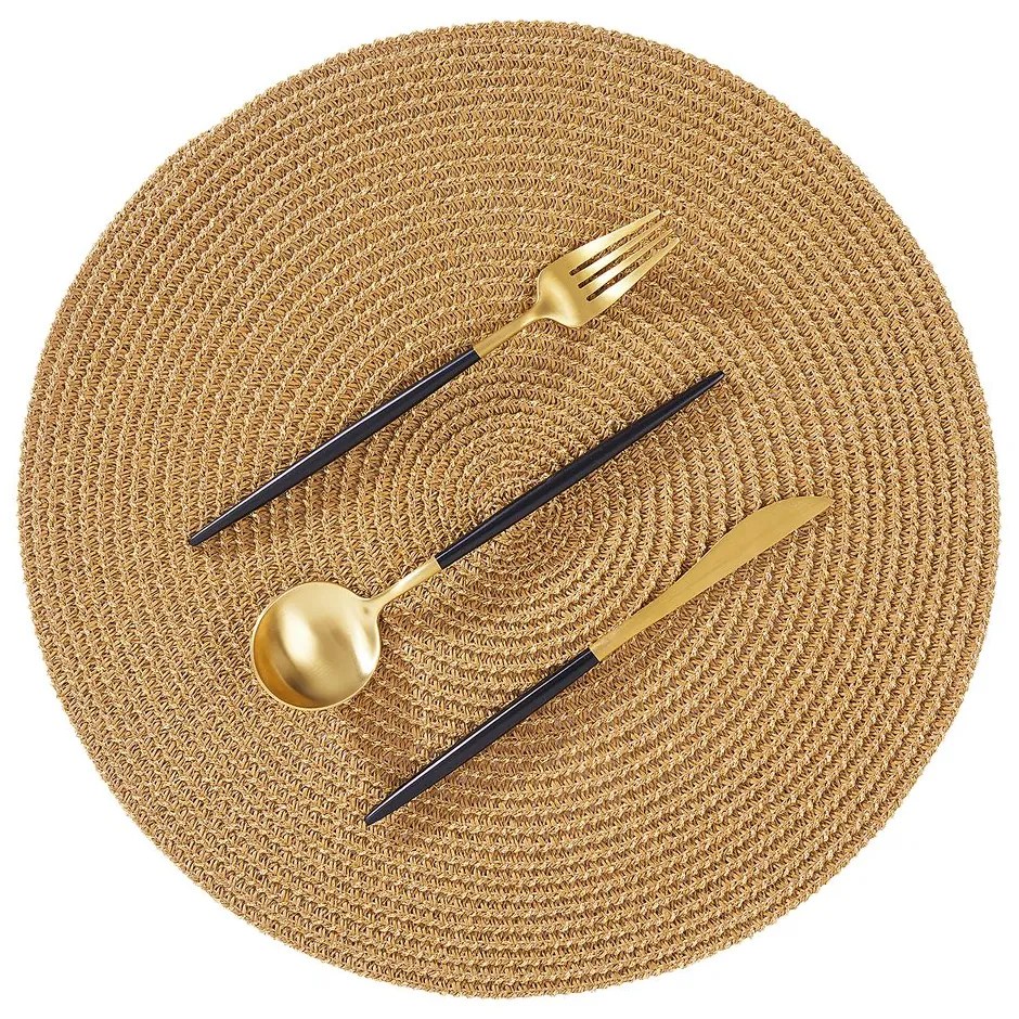 AMBIENTE Prostírání kulaté - tm. zlatá