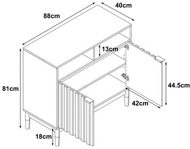 Drážkovaná komoda TURRO