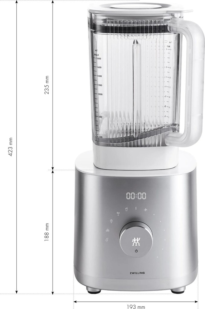 Stolní mixér Enfinigy 1,8 l stříbrný