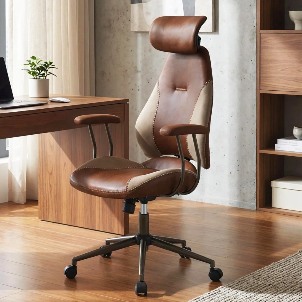 Costway Ergonomická kancelářská židle Stolní počítačová židle s opěrkou hlavy