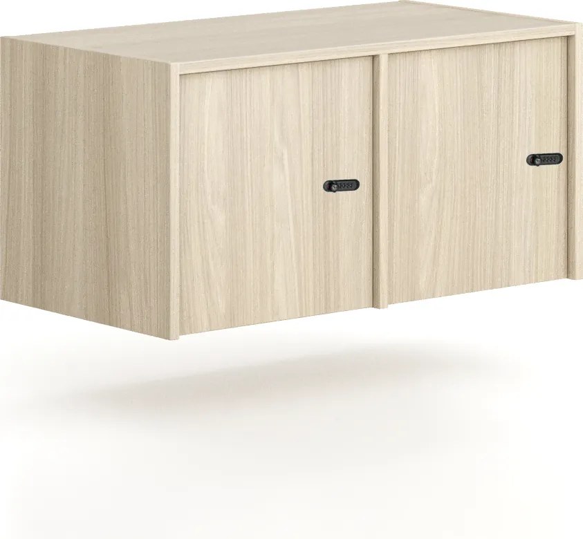 Nástavba pro skříně FRAME, 2x dveře, 872 x 450 x 427 mm, mechanický zámek, dub přírodní