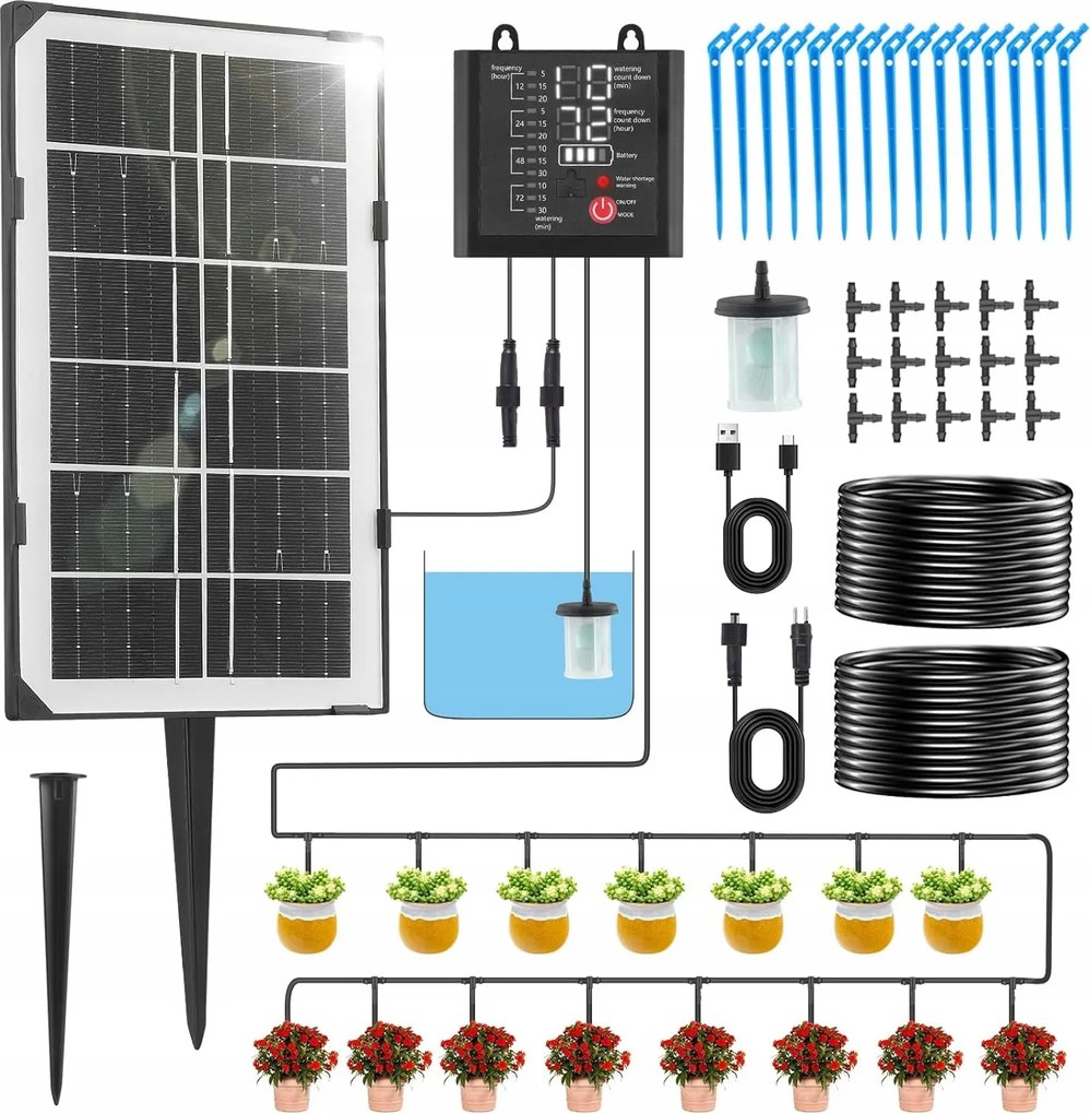 Solární Zavlažovací Systém Automatické Zavlažování Pro 15 Rostlin, Velký Set