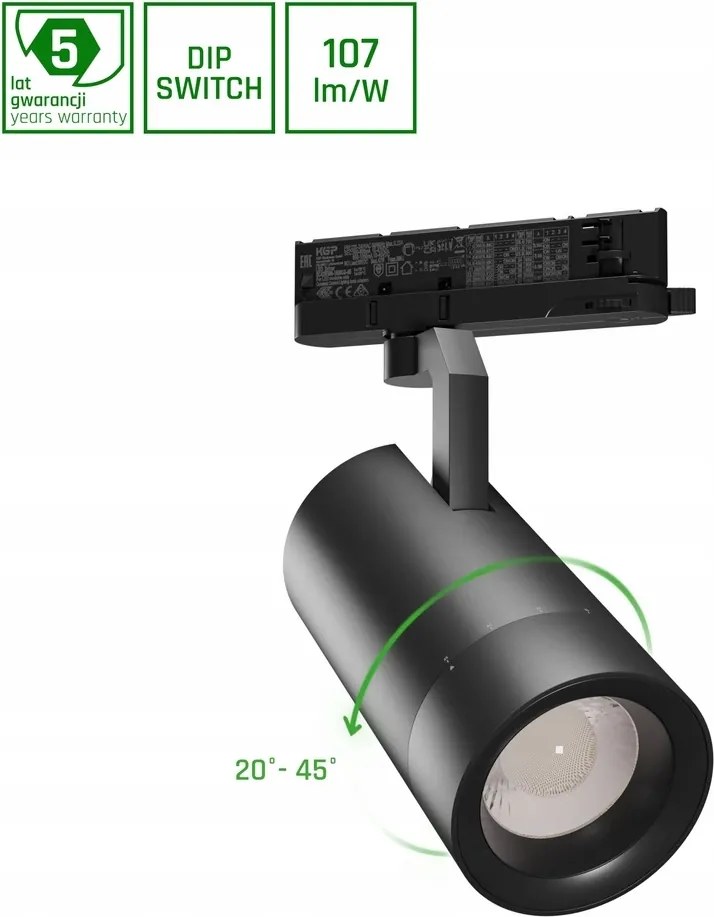 Svítidlo Pava 2 Na Kolejnici 3F 19-42W Nw 230V 45ST IP20 RA90 S Reg. Výkonem