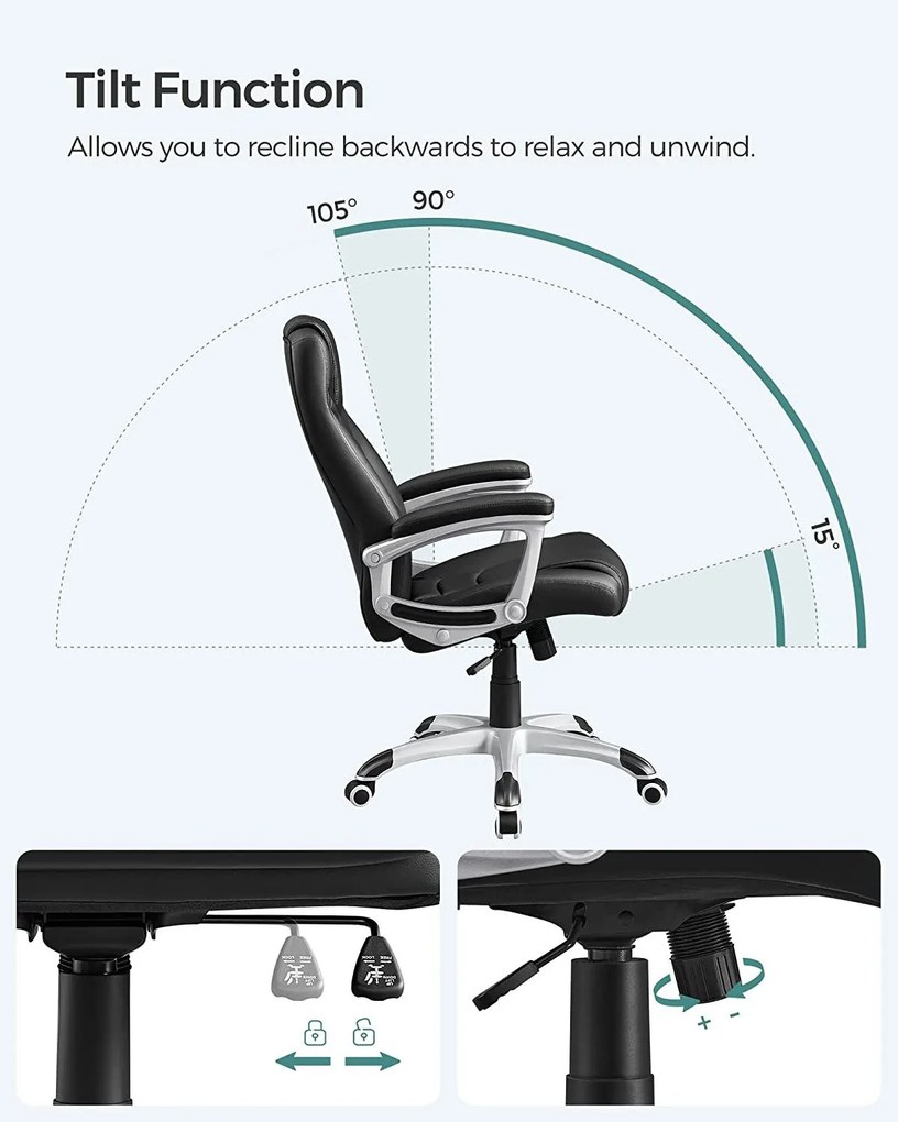 Ergonomická kancelářská židle, výškově nastavitelná otočná židle