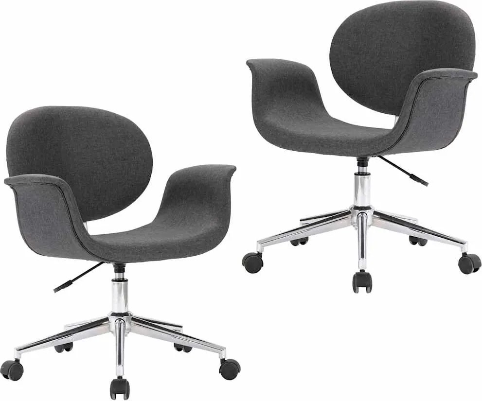 Otočné jídelní židle 2 ks šedé textil 3054863