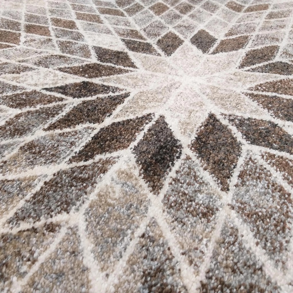 DY Béžový koberec s geometrickým vzorem Panamero 10 Rozměr: 60x100 cm
