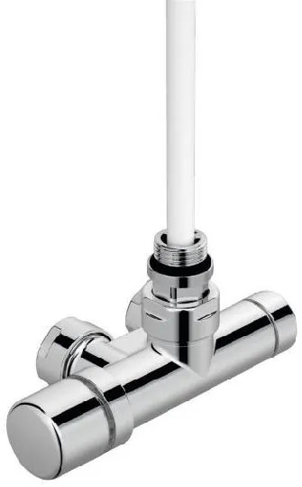 Zehnder - Rohová armatura 1-bodová SET M, 1/2, s regulační hlavicí vlevo, přívod vpravo, rozteč 50 mm, chrom 839028