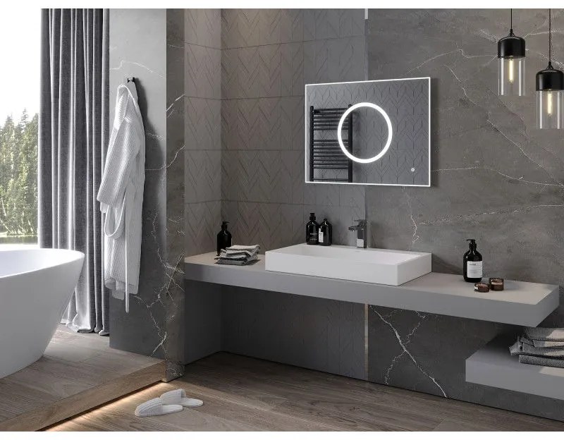 Mexen Koga, LED koupelnové zrcadlo s podsvícením 80 x 60 cm, 6000K, ochrana proti zamlžování, 9821-080-060-611-00