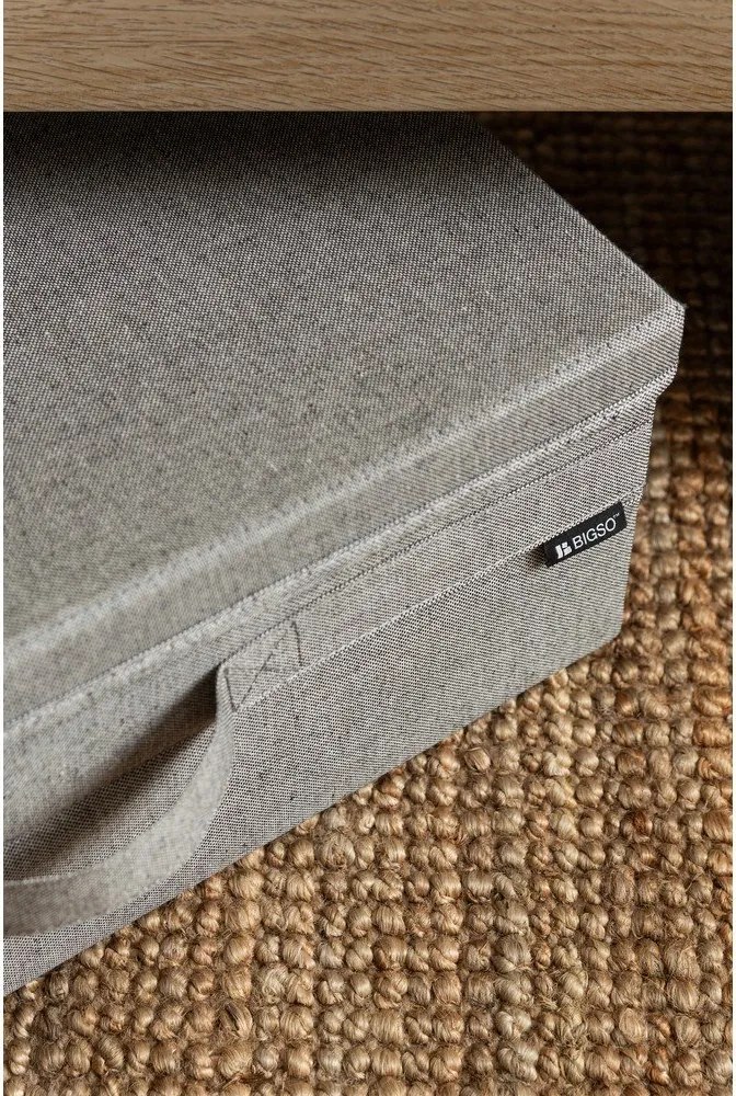 Šedý látkový úložný box s víkem 46x56x16 cm Soft Storage Low – Bigso