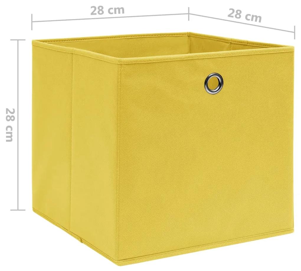 Úložné boxy 4 ks netkaná textilie 28 x 28 x 28 cm žluté - Default Title