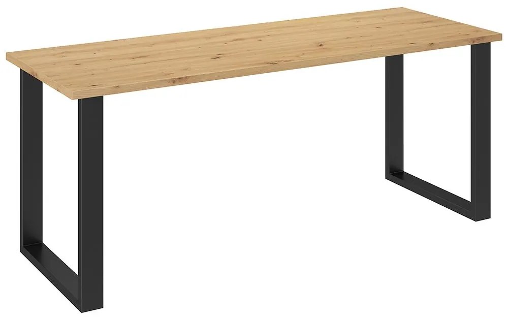 Jídelní stůl IMPERIAL | 185x67 cm | artisan + černé kovové nohy