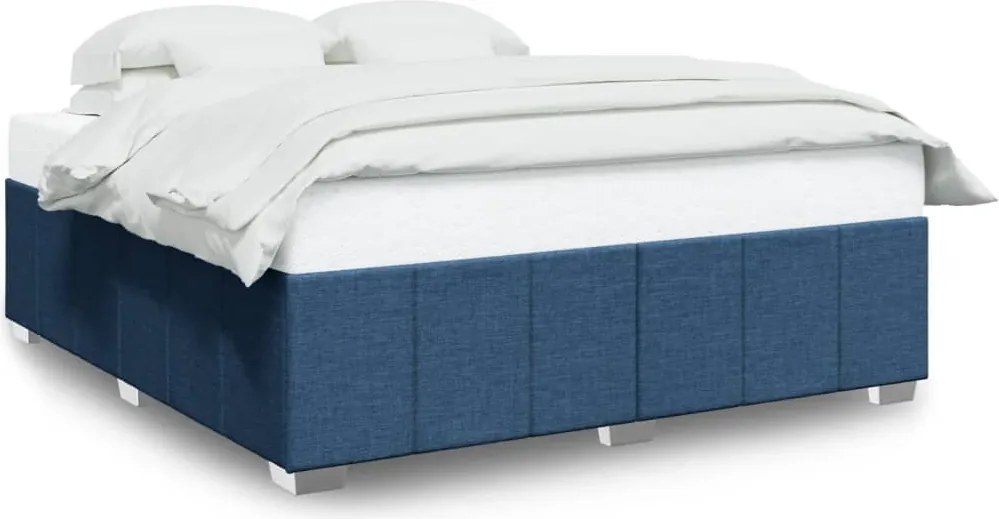 Rám postele bez matrace modrý 200 x 200 cm textil 3284866