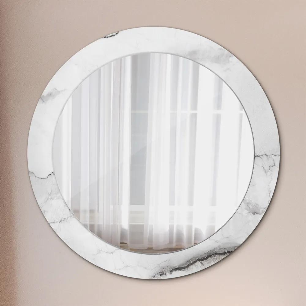 Kulaté dekorativní zrcadlo Bílý mramor fi 70 cm